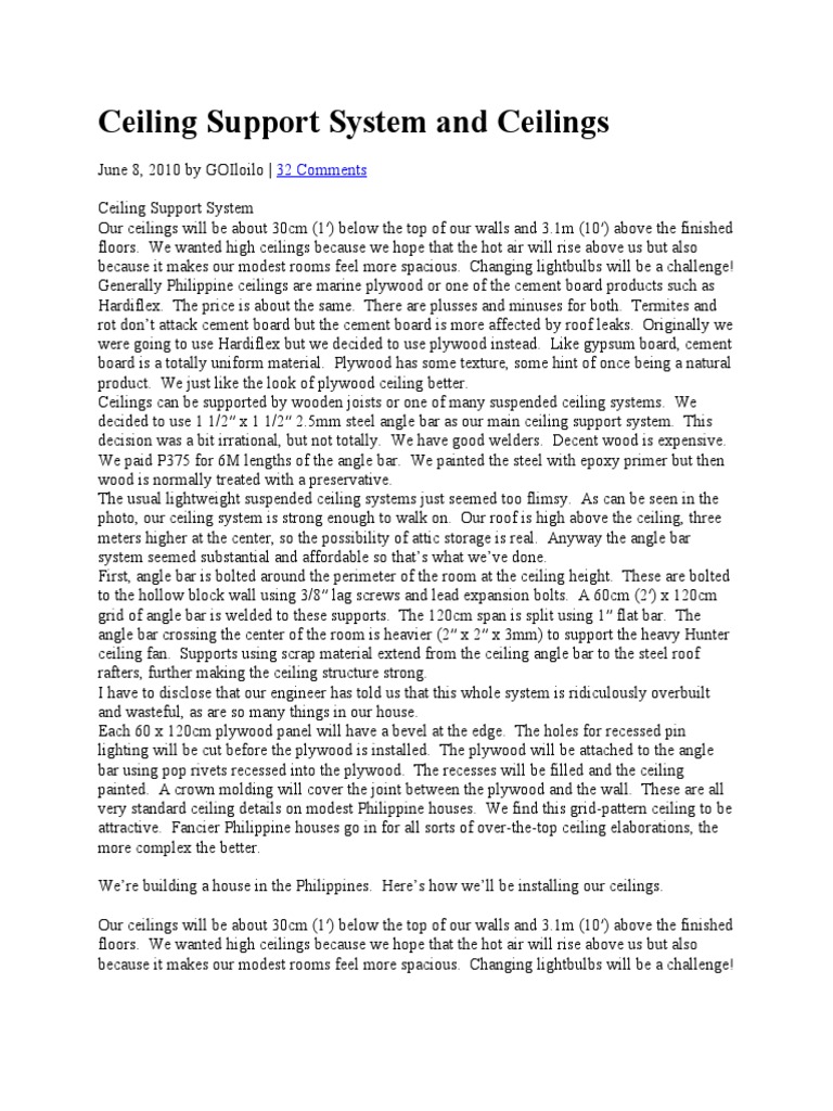 Ceiling Support System and Ceilings | PDF | Ceiling | Drywall