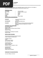 Resume Template For Immersion | PDF