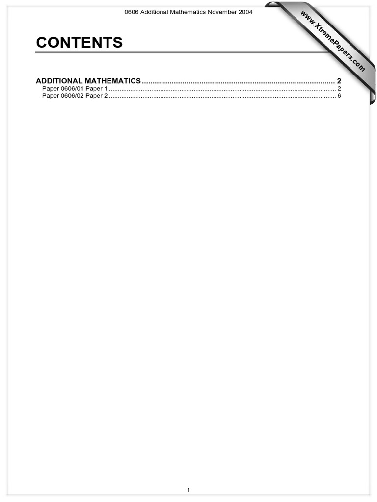 0606 w04 Er PDF | PDF | Trigonometric Functions | Quadratic Equation