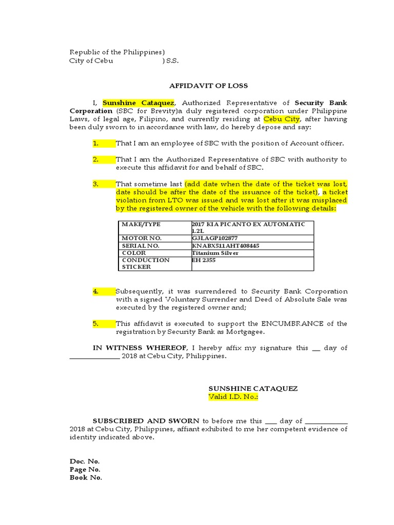 Affidavit of SBC | PDF