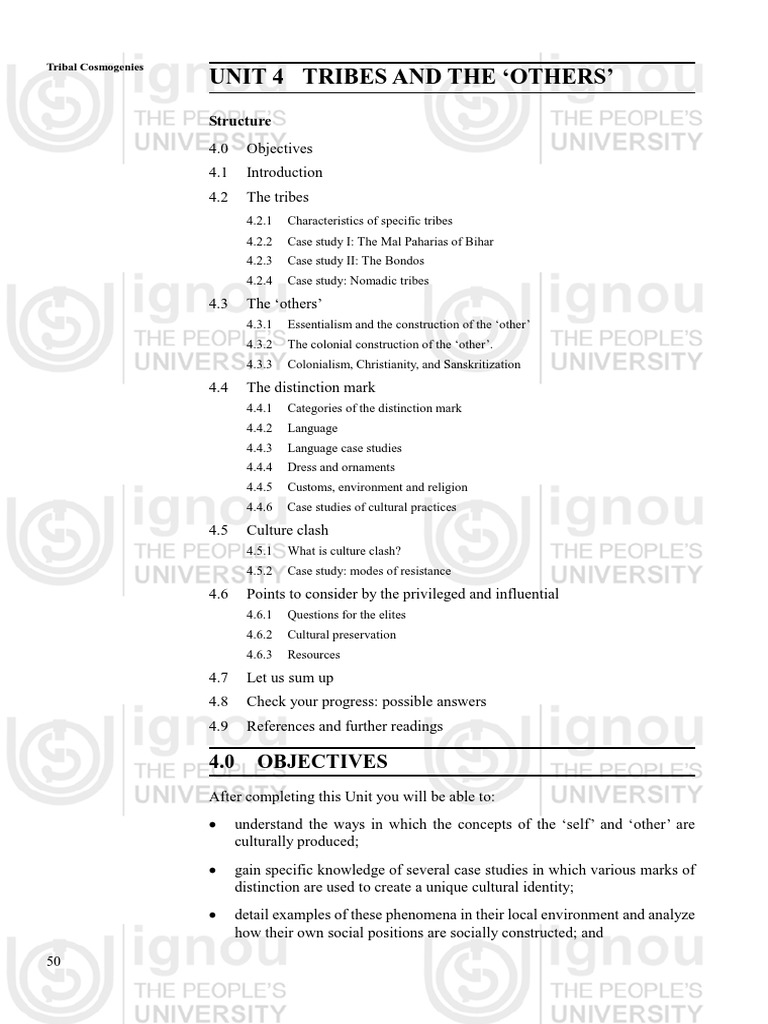 Unit 4 Tribes and The Others': Structure | PDF | Tribe | Caste