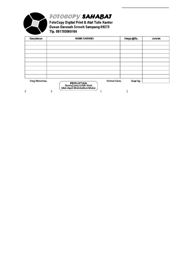 Nota FOTOCOPY SAHABAT-1 | PDF