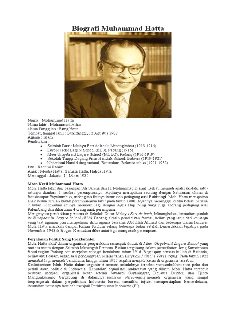 Biografi Muhammad Hatta | PDF