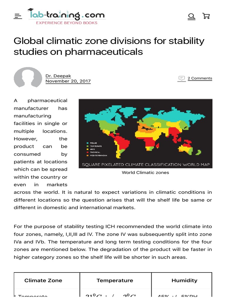 Global Climatic Zone Divisions For Stability Studies On Pharmaceuticals ...