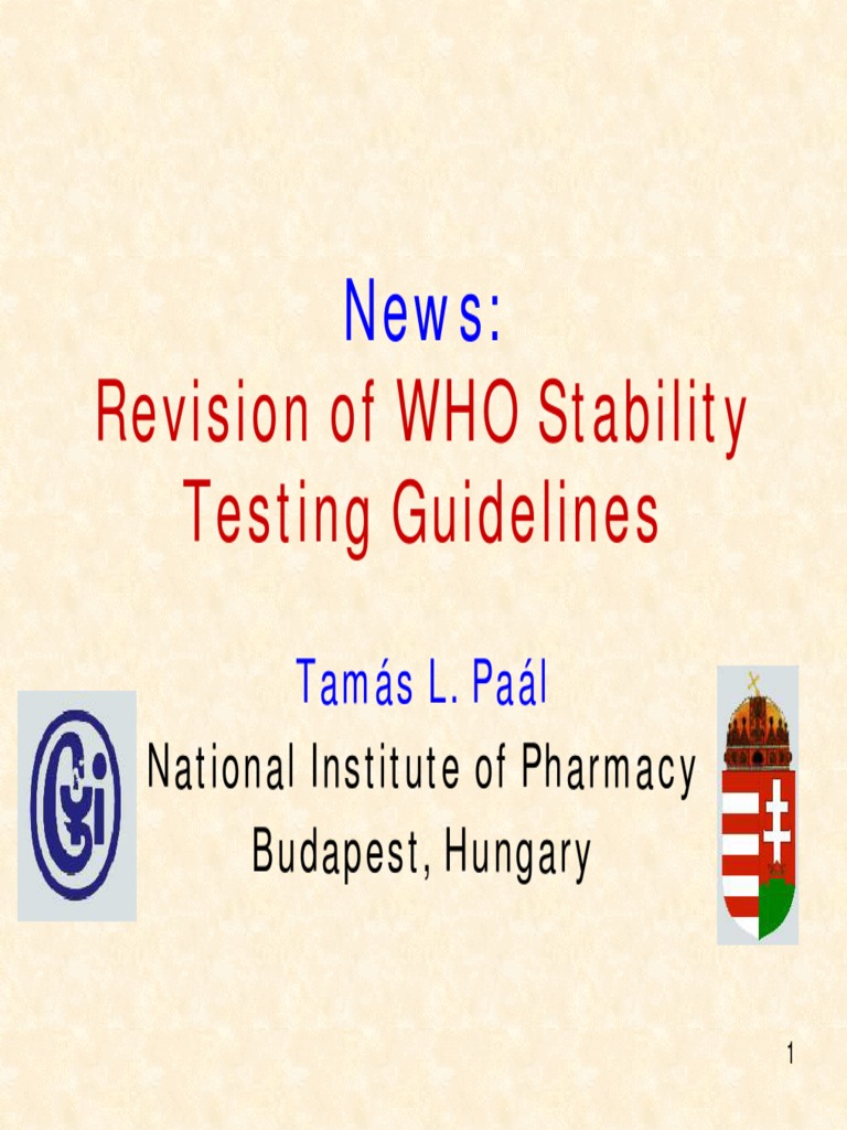 Revision of WHO Stability Testing Guidelines: News | PDF | World Health ...
