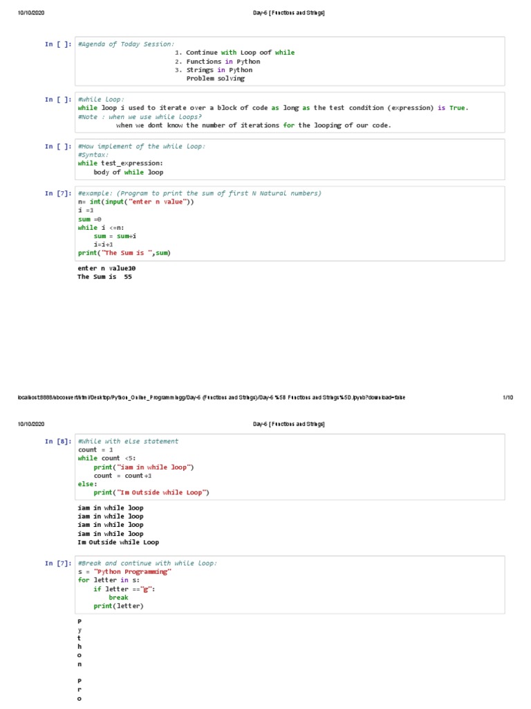 Day 6 Functions And Strings Download Free Pdf Control Flow Parameter Computer Programming