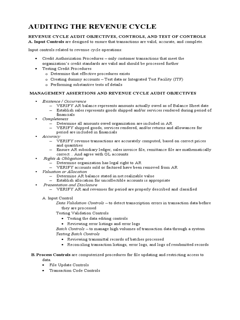 Auditing The Revenue Cycle | PDF | Audit | Computer File