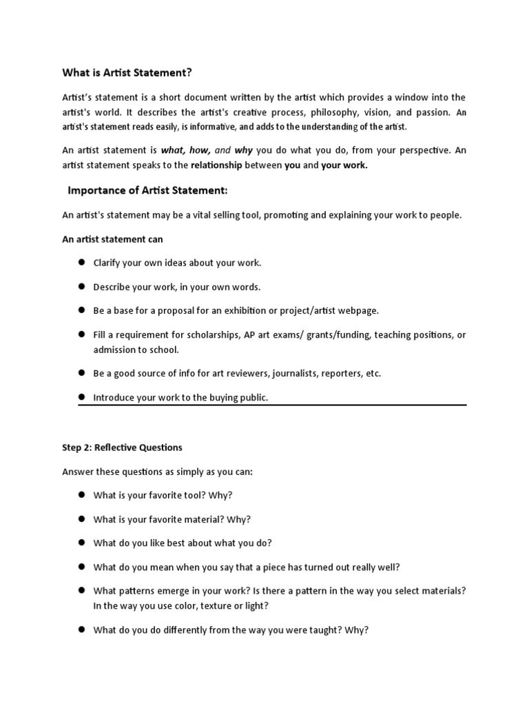 What Is Artist Statement | PDF | Color | Communication
