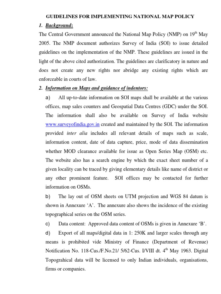Background:: Guidelines For Implementing National Map Policy | Download ...