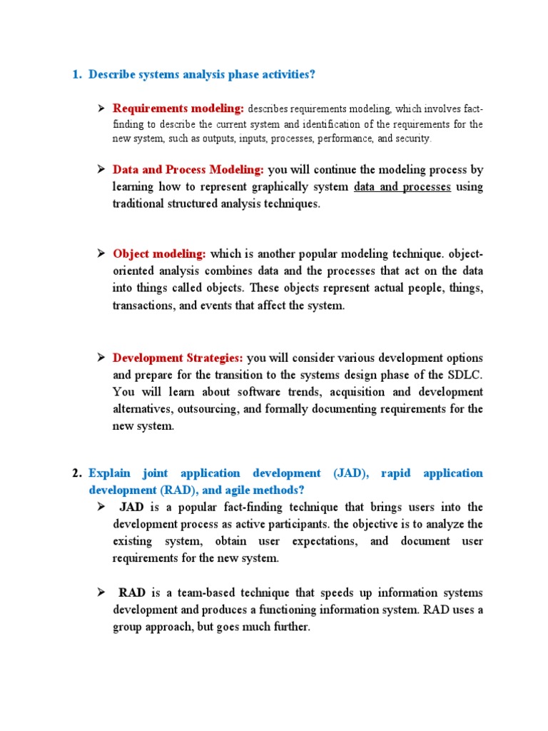 JAD and RAD in System Analysis Design | PDF | Unified Modeling Language ...