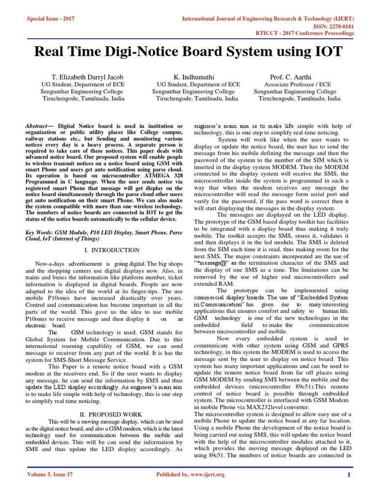 Real Time Digi Notice Board System Using Iot IJERTCONV5IS17021 PDF ...