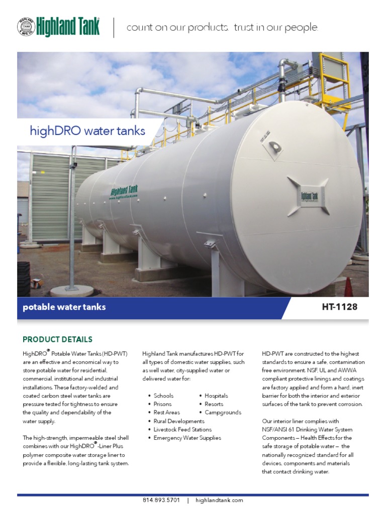 Highland Tank: Highdro Water Tanks | PDF | Paint | Water