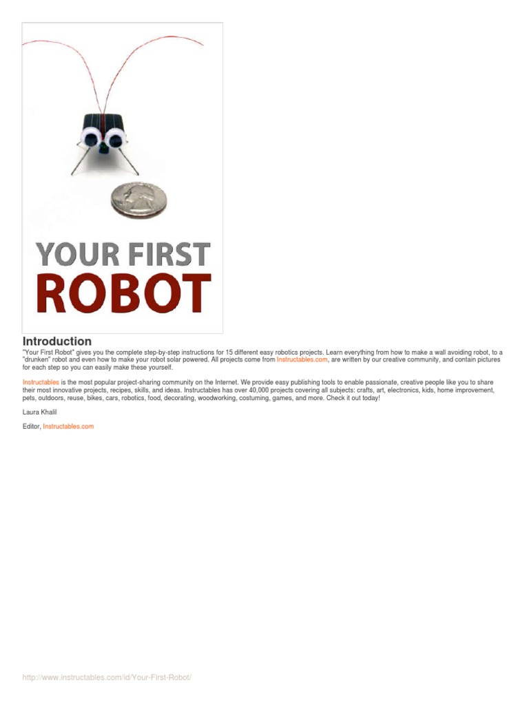 Your First Robot - Instructables PDF | PDF | Electronic Engineering | Electronics