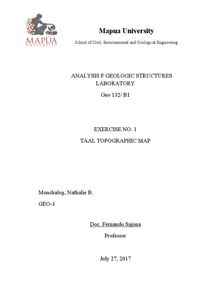 Mapua University: Analysis F Geologic Structures Laboratory Geo 132/ B1 ...
