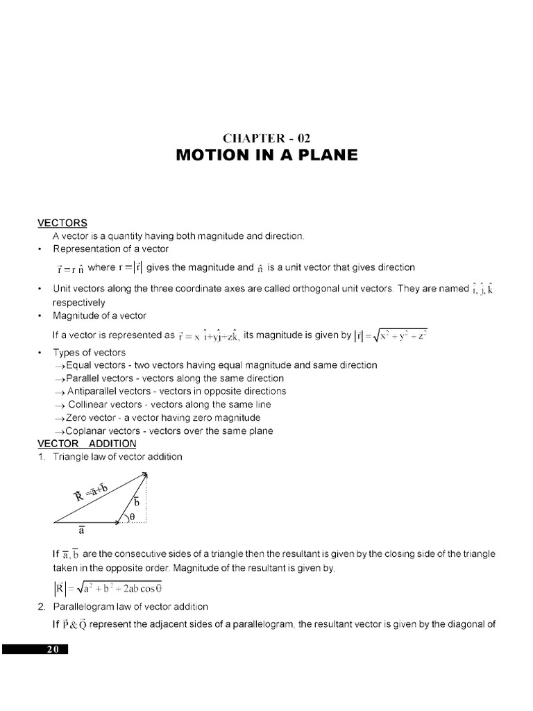 Motion in A Plane | PDF
