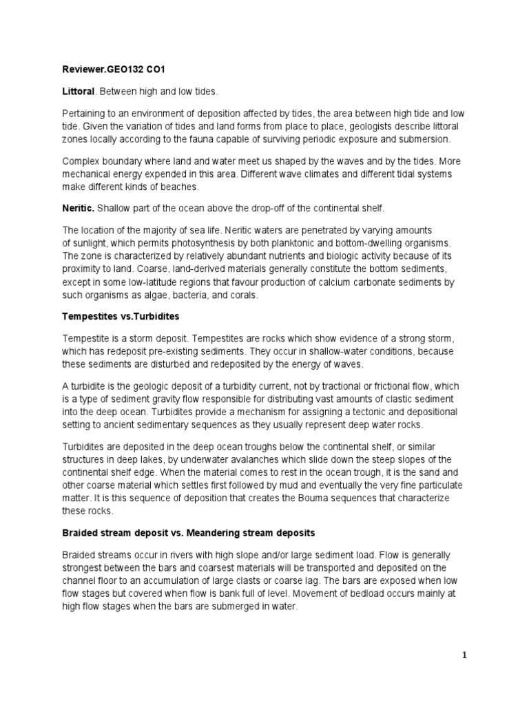 O132 CO1 Littoral. Between High and Low Tides | PDF | Sedimentary Rock ...