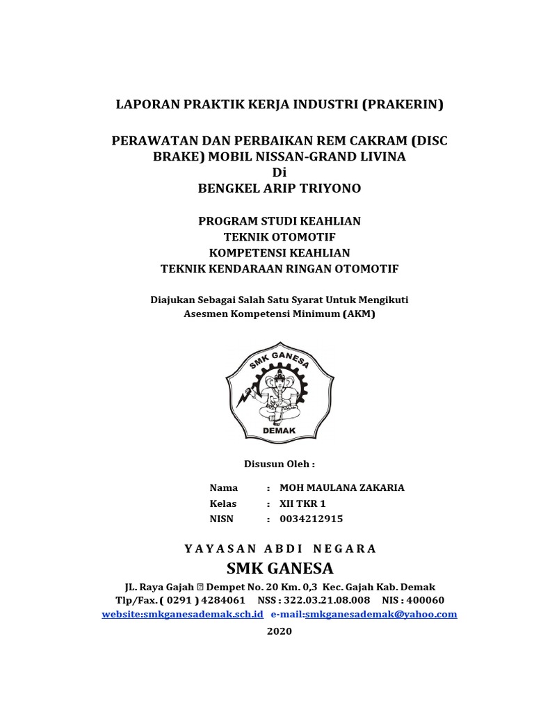 Laporan PKL Bengkel Arip Triyono | PDF