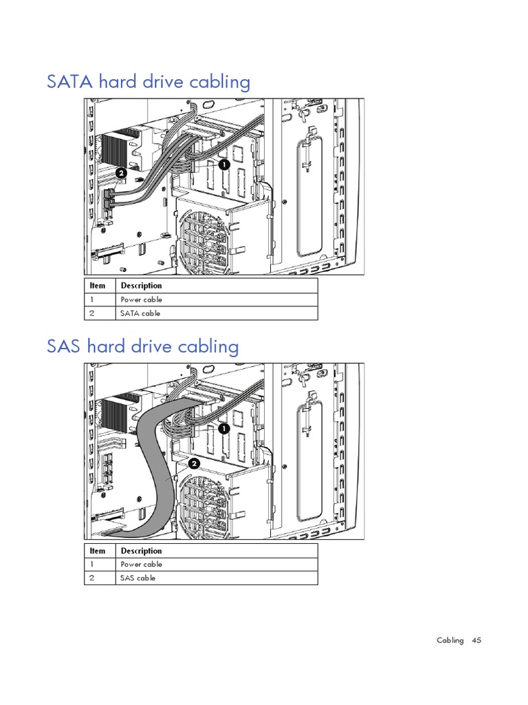 Hard Disk Cabeling HP ProLiant ML310 | PDF