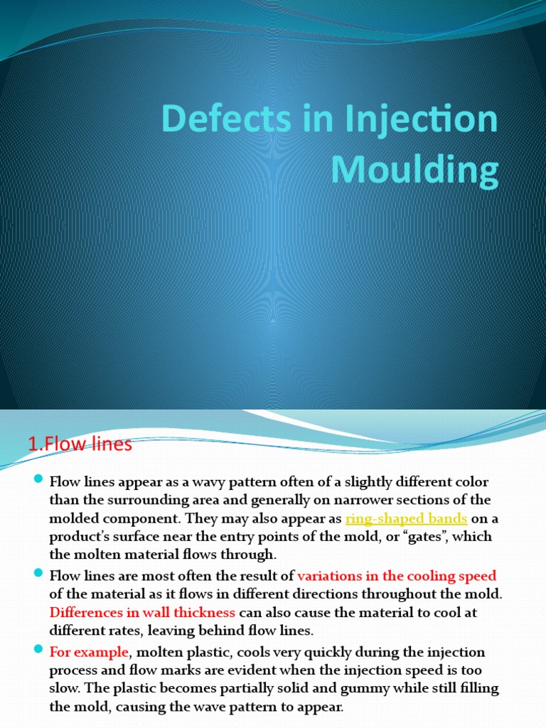 Defects in Injection Moulding | PDF | Casting (Metalworking) | Materials