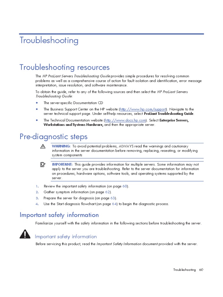 Diag HP ProLiant ML310 | PDF