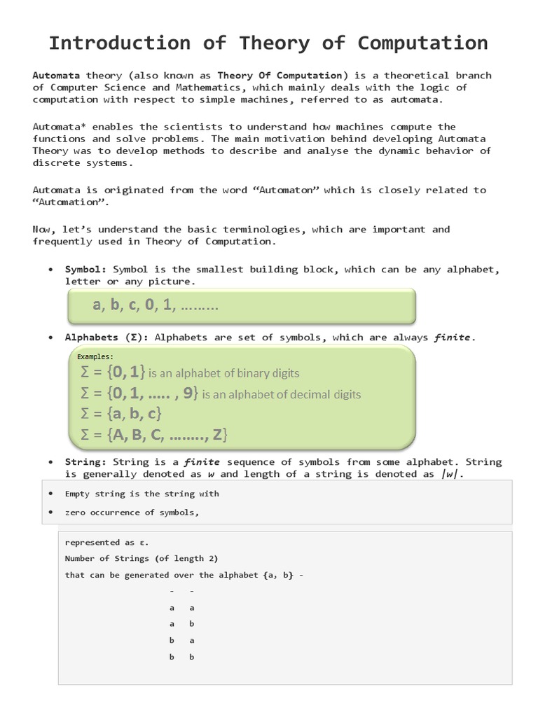 Basics of Language | PDF | Theory Of Computation | String (Computer Science)