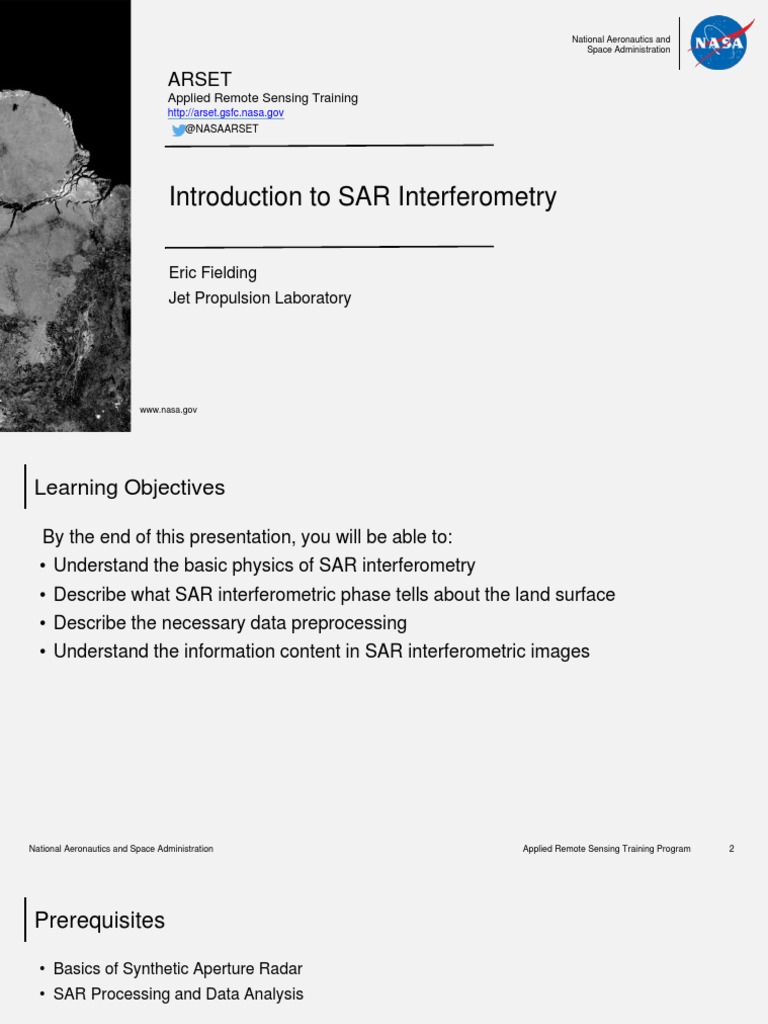 Understanding the Fundamentals of SAR Interferometry: An Introduction to the Physics, Techniques ...