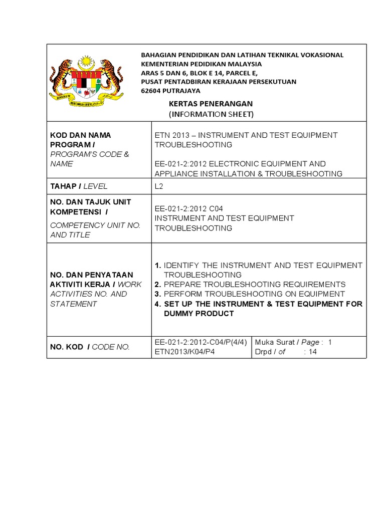 Panduan Produk Dummy dan Ujian Peralatan | PDF