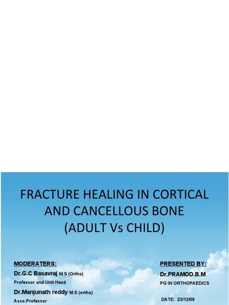 Fracture Healing in Cortical and Cancellous Bone | PDF | Bone | Osteoblast