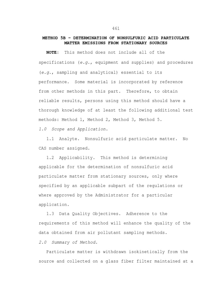 Method 5b PDF | PDF | Particulates | Air Pollution