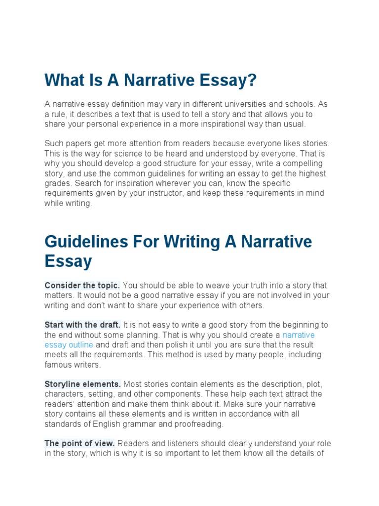 A Guide to Crafting a Compelling Narrative Essay | PDF | Essays | Narrative
