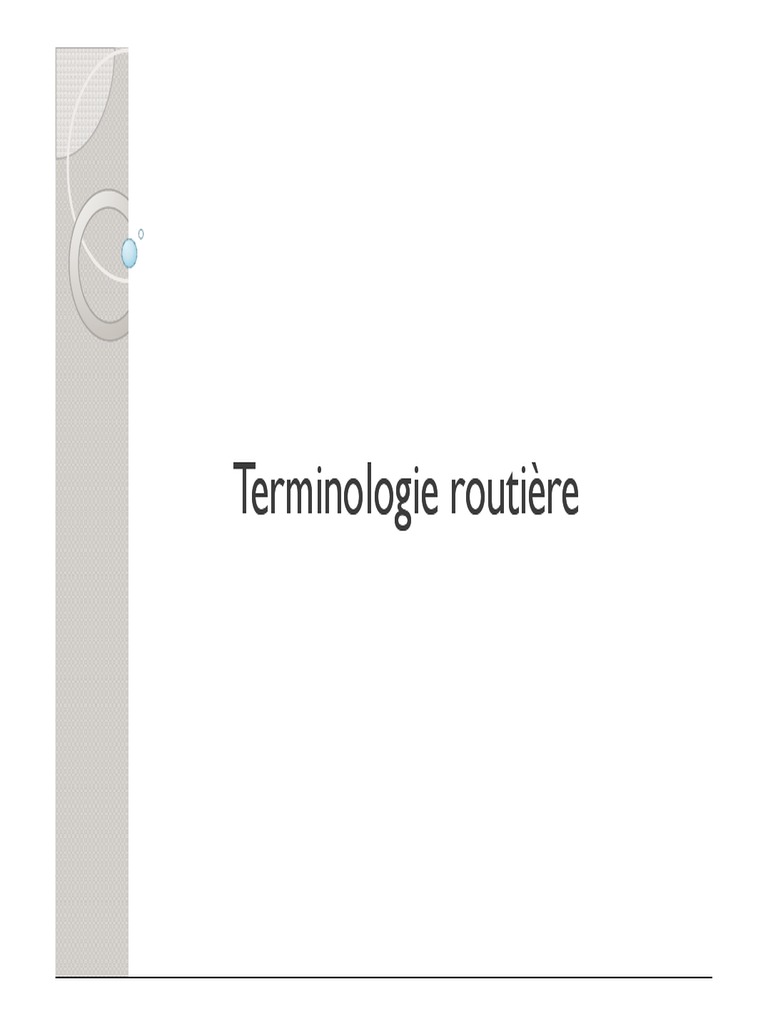 1 Terminologie Routier PDF | PDF | Route | Transport