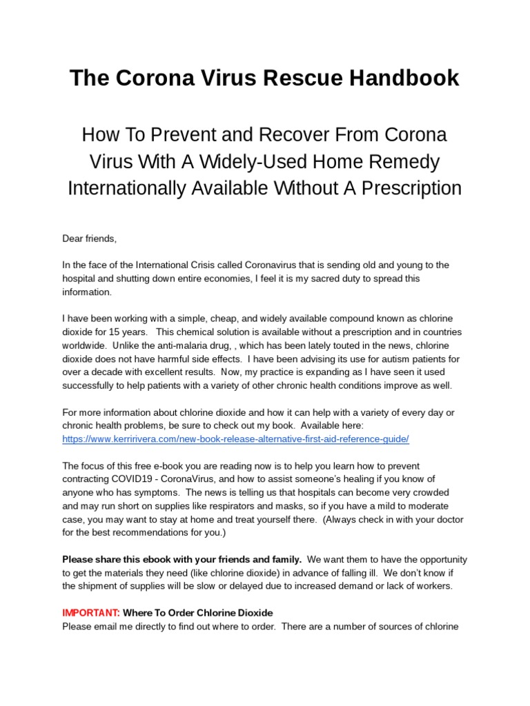 The Corona Virus Rescue Handbook | PDF | Mucus | Common Cold