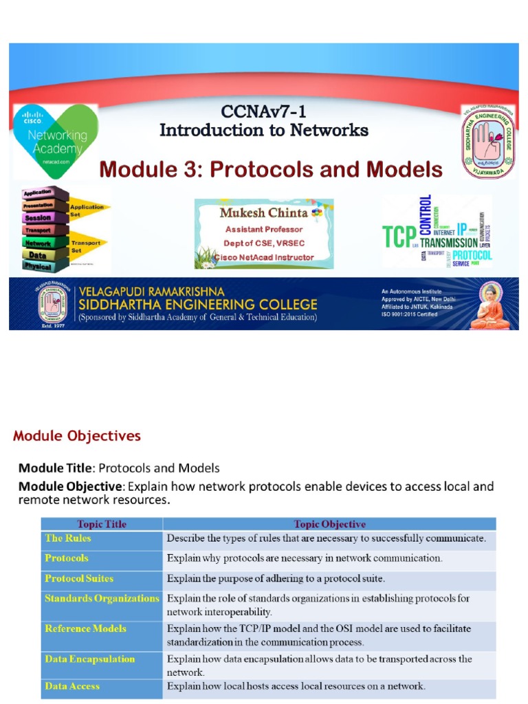 Protocols and Reference Models - CCNAv7-1 | PDF