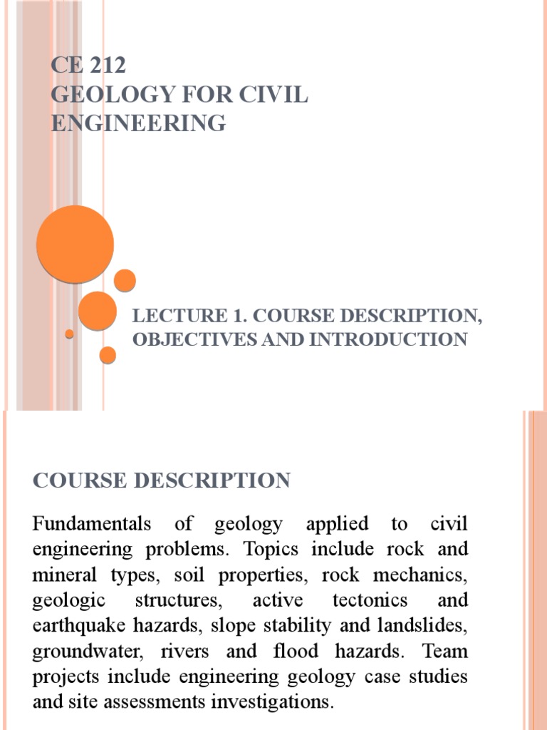 CE 212 Lec 1. Course Description, Objectives, and Introduction | PDF ...