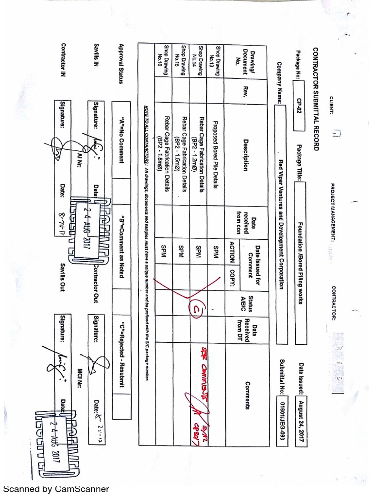 Bored Pile Shop Drawing | PDF