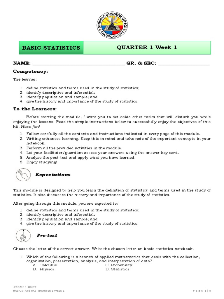 Introduction to Basic Statistics Concepts | PDF | Statistical Inference ...