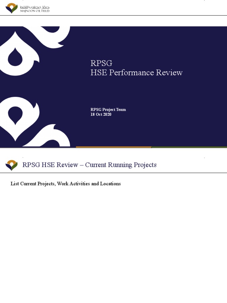 RPSG HSE Performance Review: RPSG Project Team 18 Oct 2020 | PDF | Land ...