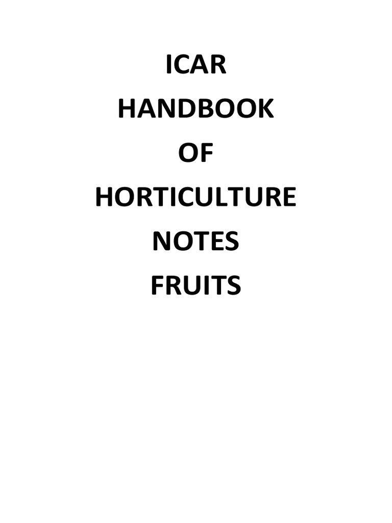 Horticulture Handbook: Mango Cultivation Guide | PDF | Science ...