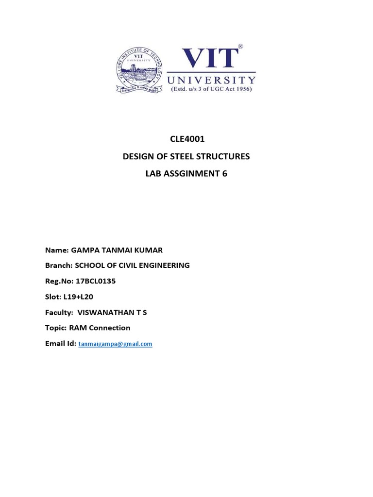 Steel Structures Lab: RAM Connection Guide | PDF | Science ...