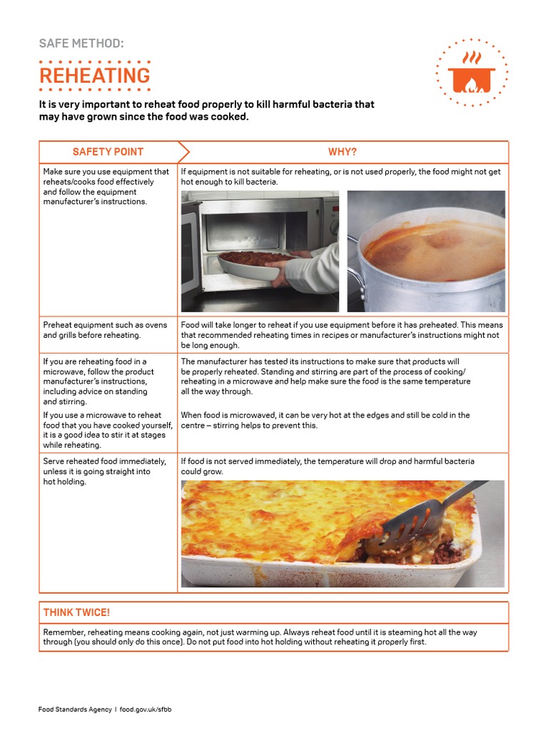 Reheating: Safe Method | PDF | Foods | Home