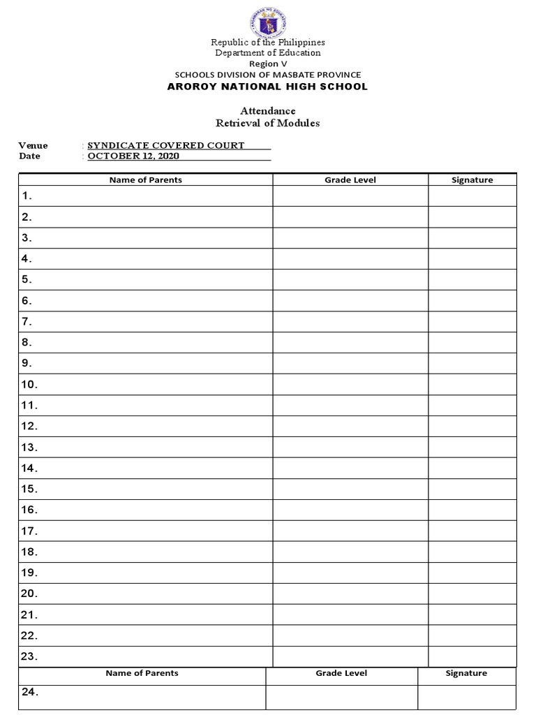 Retrieval of Modules-Attendance-Sheet | PDF