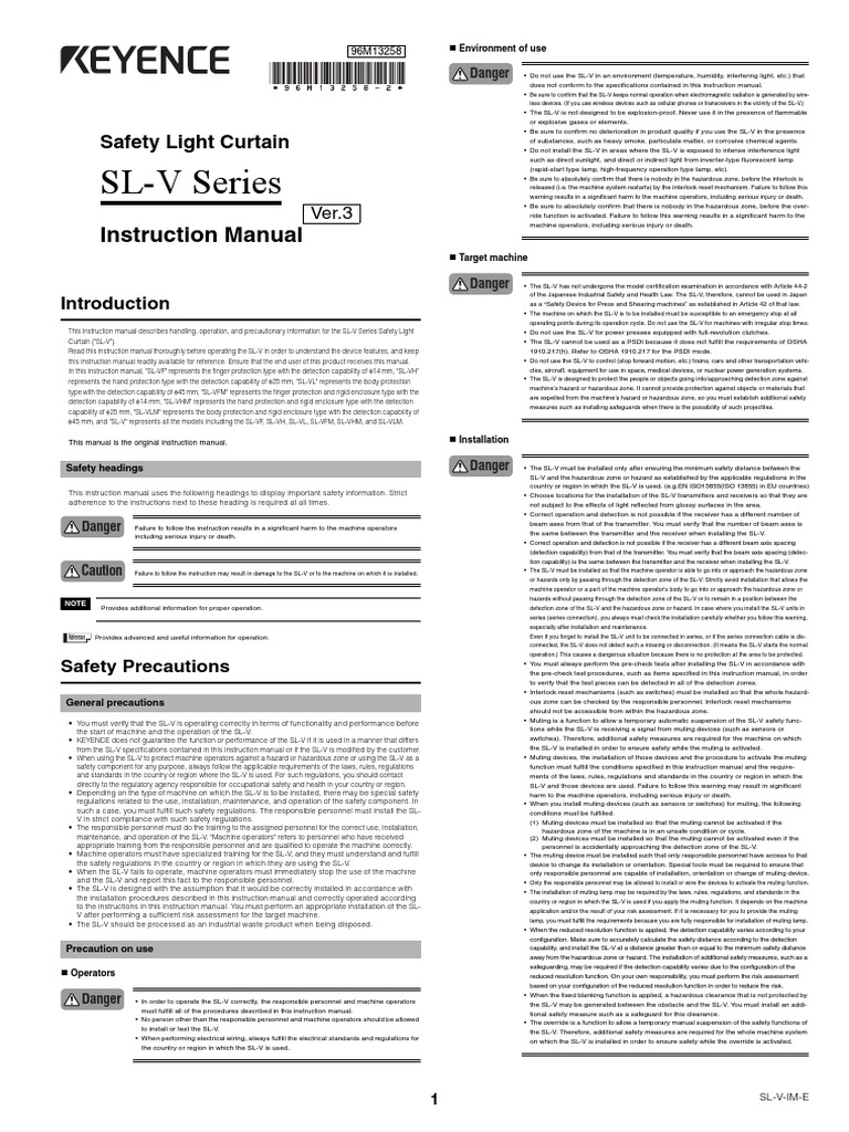 SL-V Series: Instruction Manual | PDF | Power Supply | Safety
