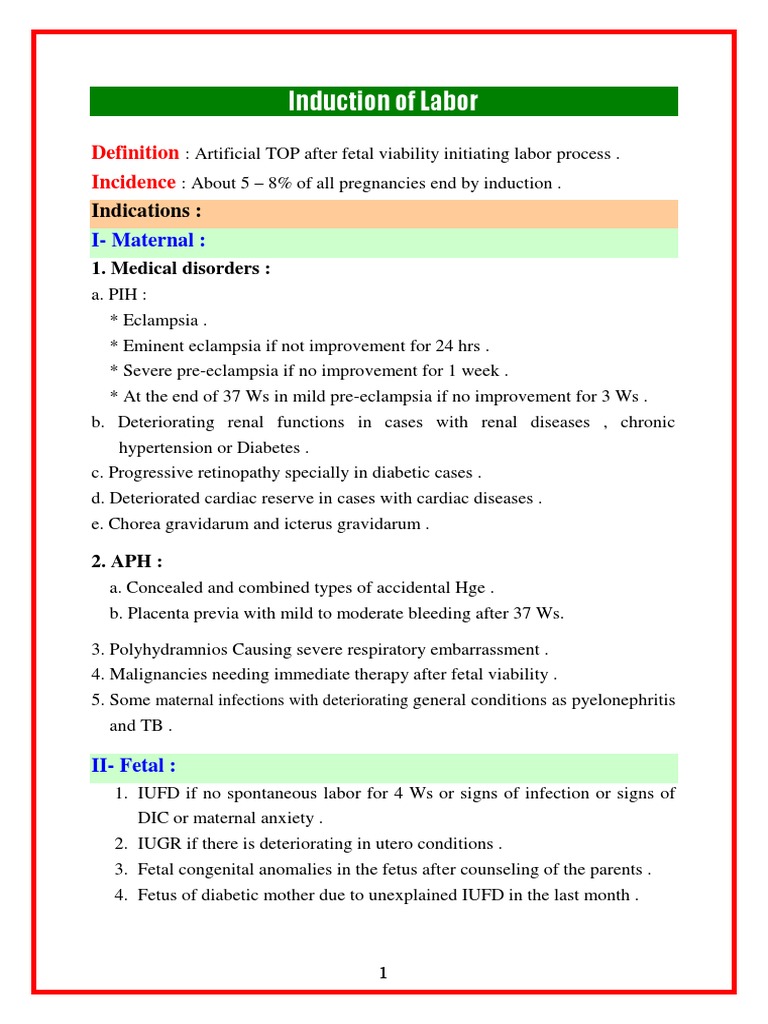 L7 - Induction of Labor | PDF | Childbirth | Maternal Health