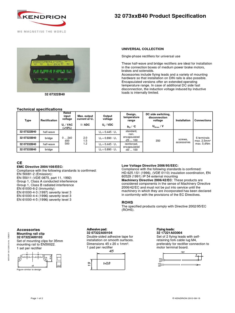 32 073 XX B40 EN PDF | PDF | Rectifier | Electric Motor