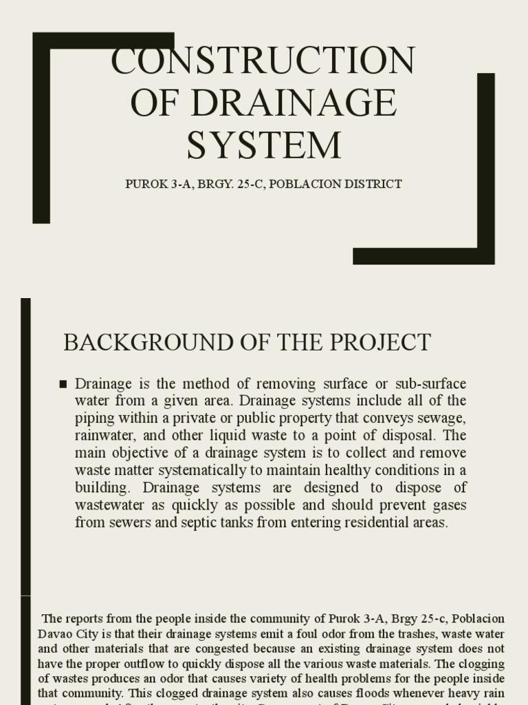 Drainage System Upgrade in Brgy 25 | PDF | Sewage | Drainage
