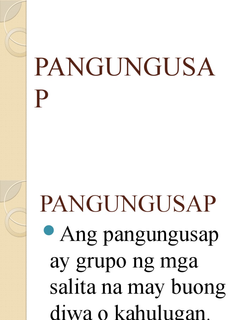 PANGUNGUSAP | PDF