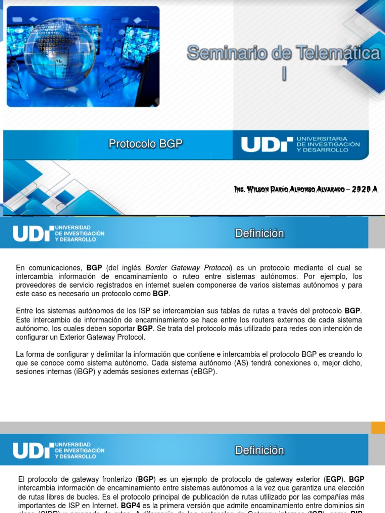 Protocolo BGP | PDF | Estándares de telecomunicaciones | Estándares informáticos