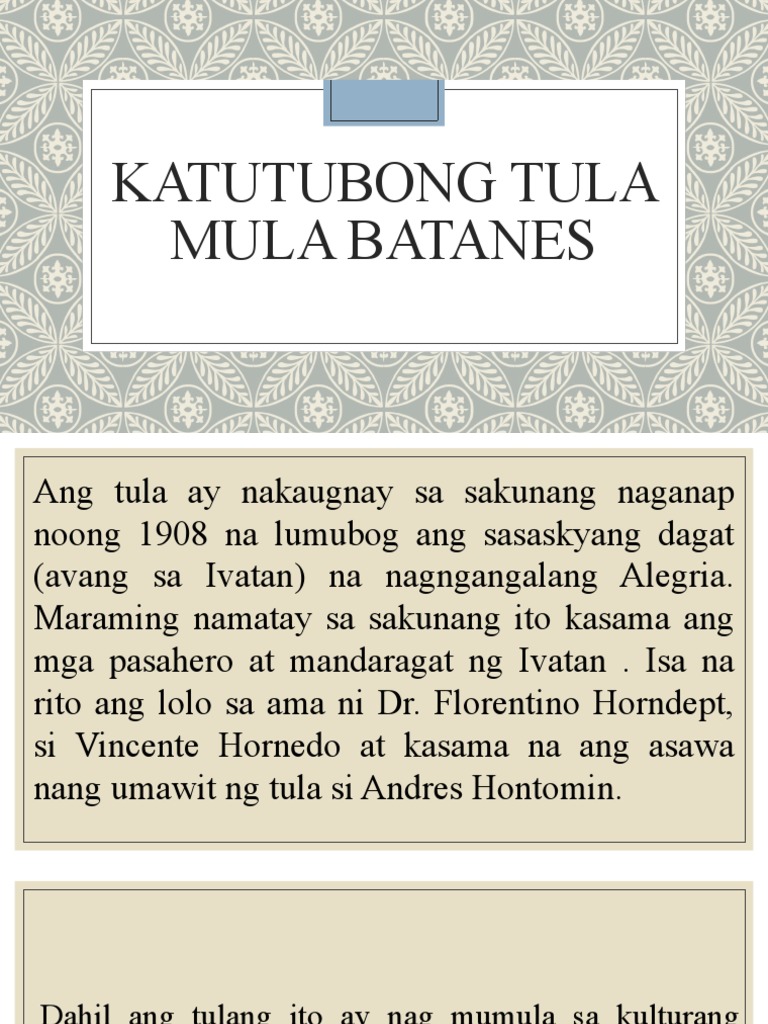 Katutubong Tula Mula Batanes | PDF