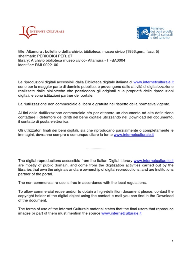 1956 - Boll - 05 Il Libro Rosso o Magno Di Altamura | PDF