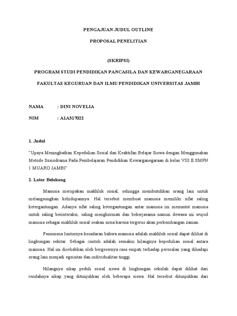 Outline Skripsi | PDF